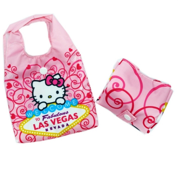 Hello Kitty | Bags | Hello Kitty Las Vegas Foldable Pink Tote Heart ...
